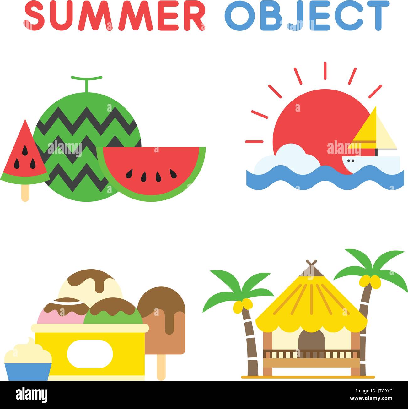 Set of Summer object Stock Vector Image & Art - Alamy