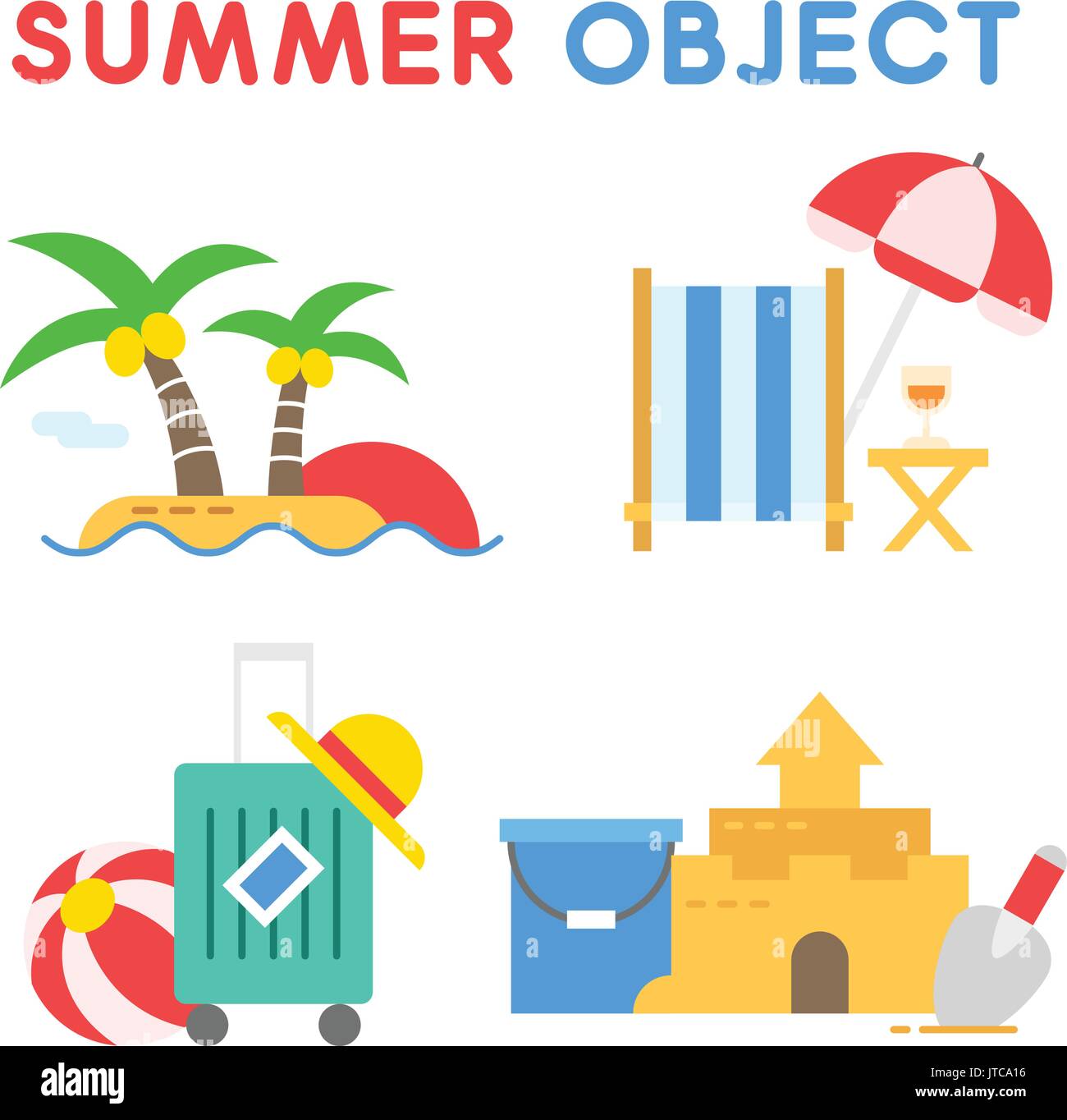 Set of Summer object Stock Vector Image & Art - Alamy