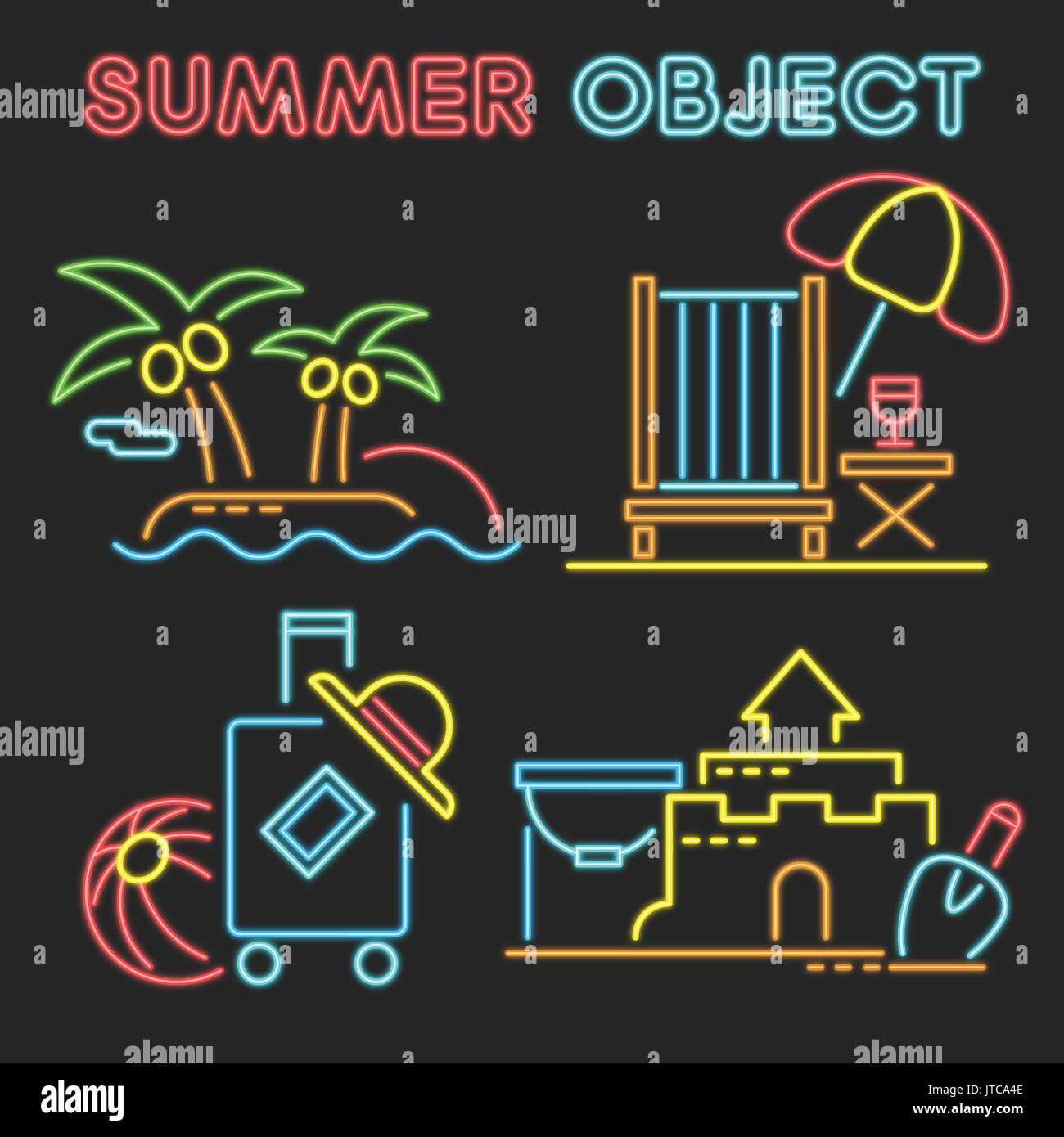 Set of Summer object Stock Vector Image & Art - Alamy
