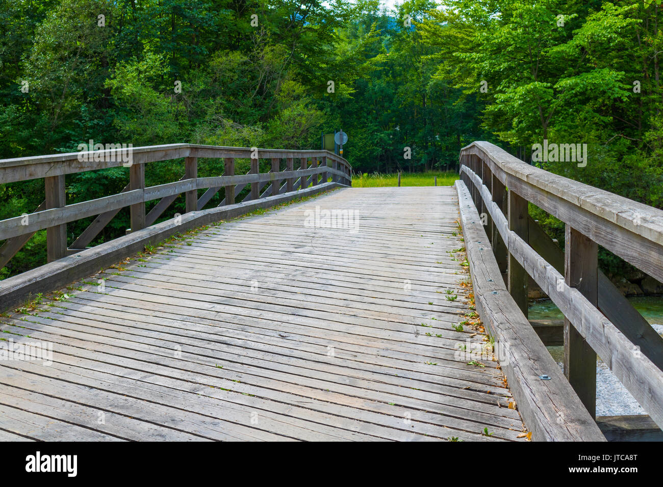 wooden Bridge, Sky, and river Stock Photo - Alamy