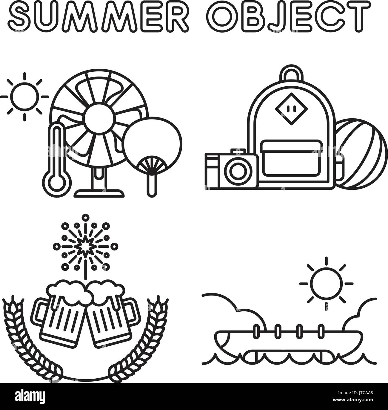 Set of Summer object Stock Vector Image & Art - Alamy