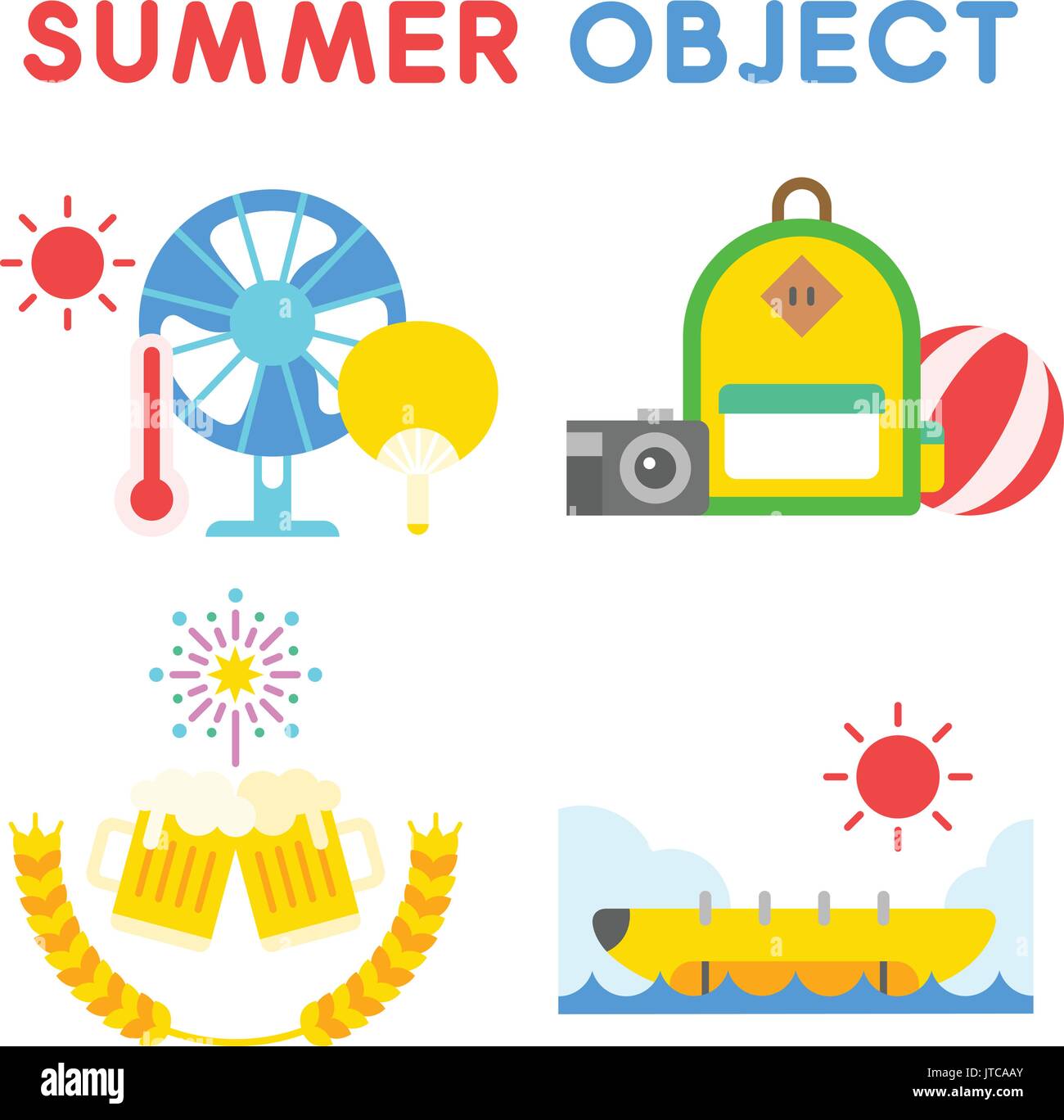 Set of Summer object Stock Vector Image & Art - Alamy