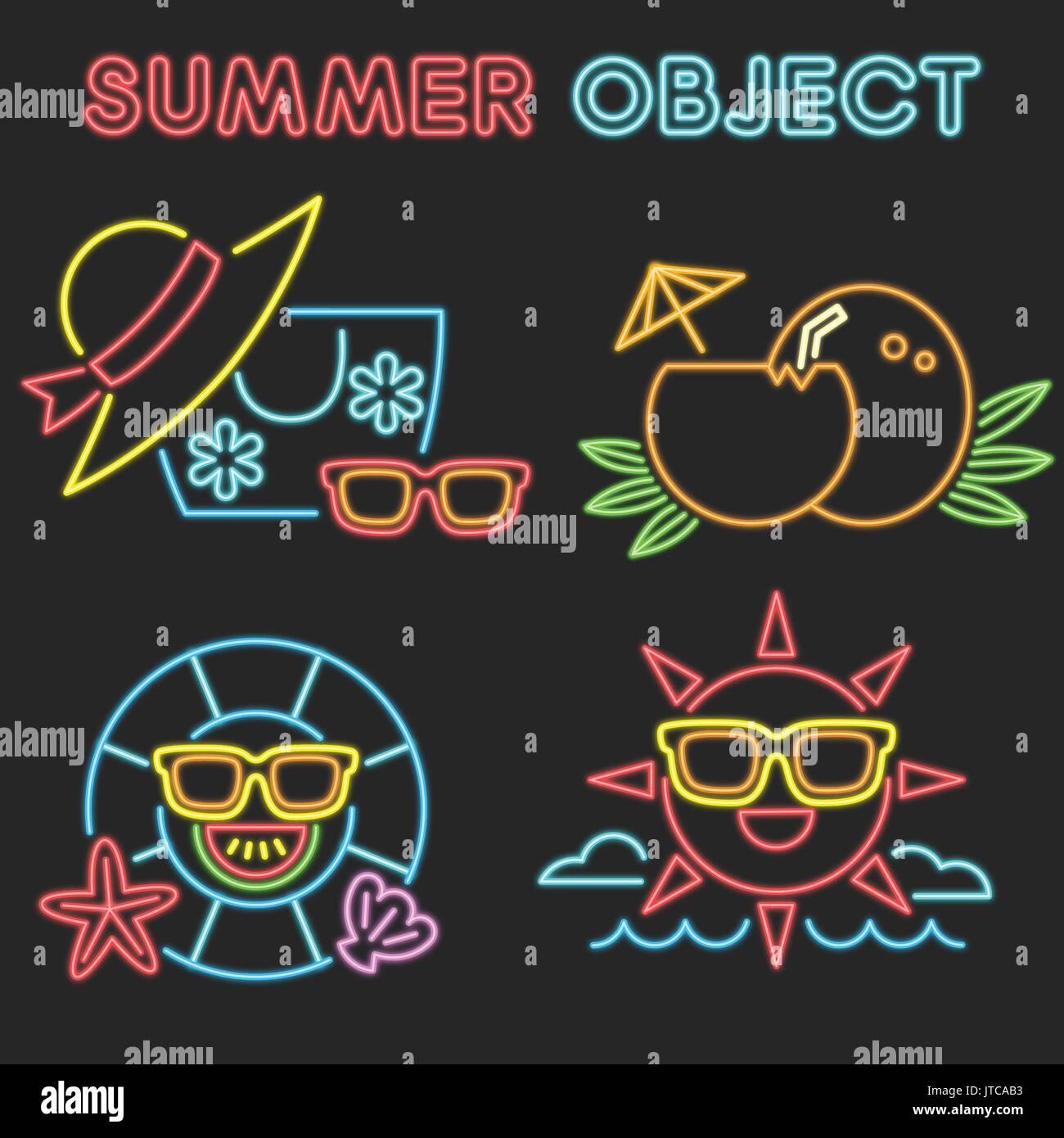 Set of Summer object Stock Vector Image & Art - Alamy