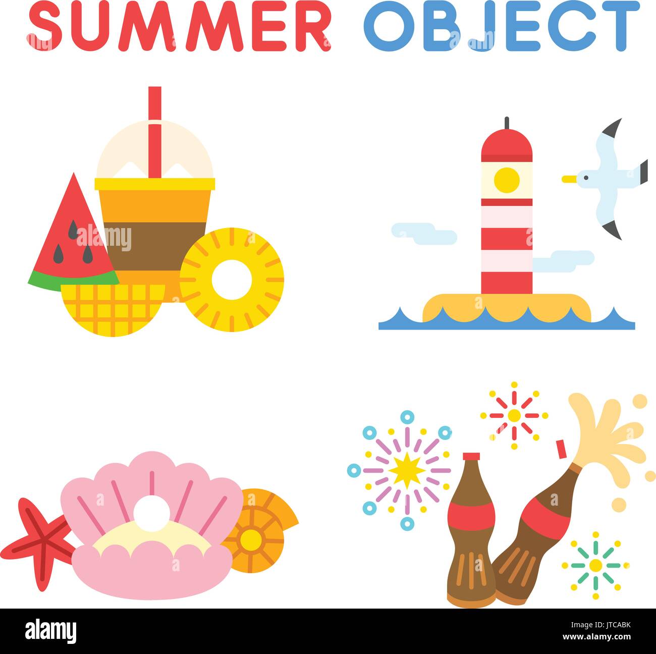 Set of Summer object Stock Vector Image & Art - Alamy