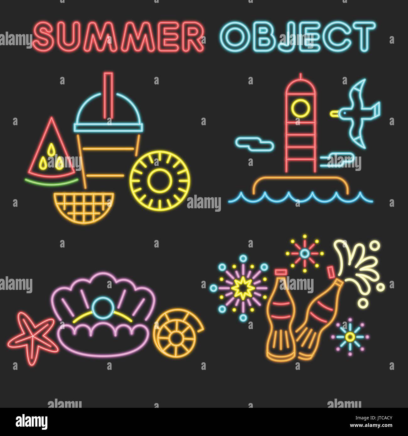 Set of Summer object Stock Vector Image & Art - Alamy