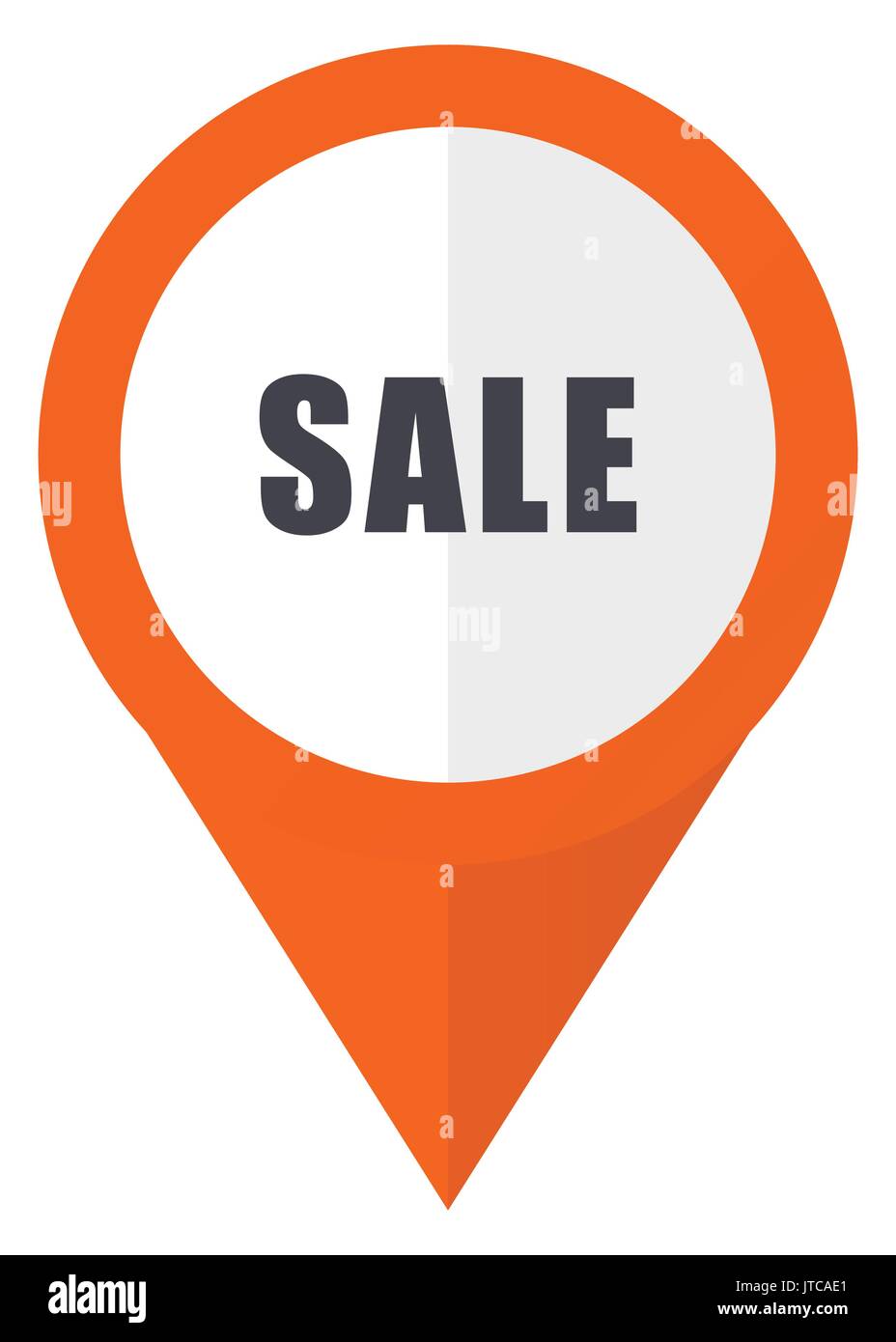 Sale orange pointer vector icon in eps 10 isolated on white background ...