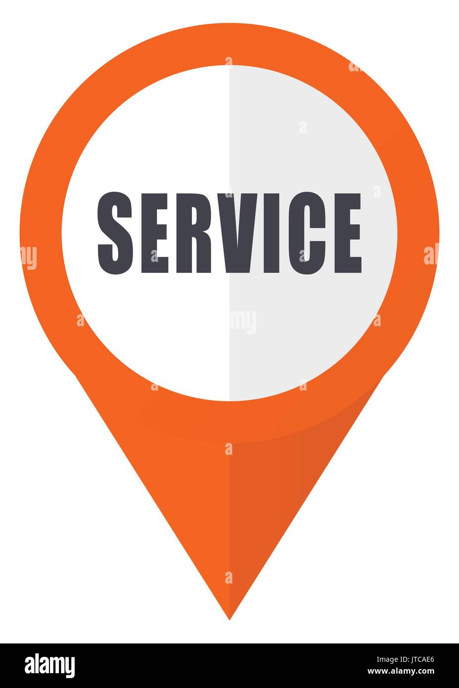 Service orange pointer vector icon in eps 10 isolated on white ...