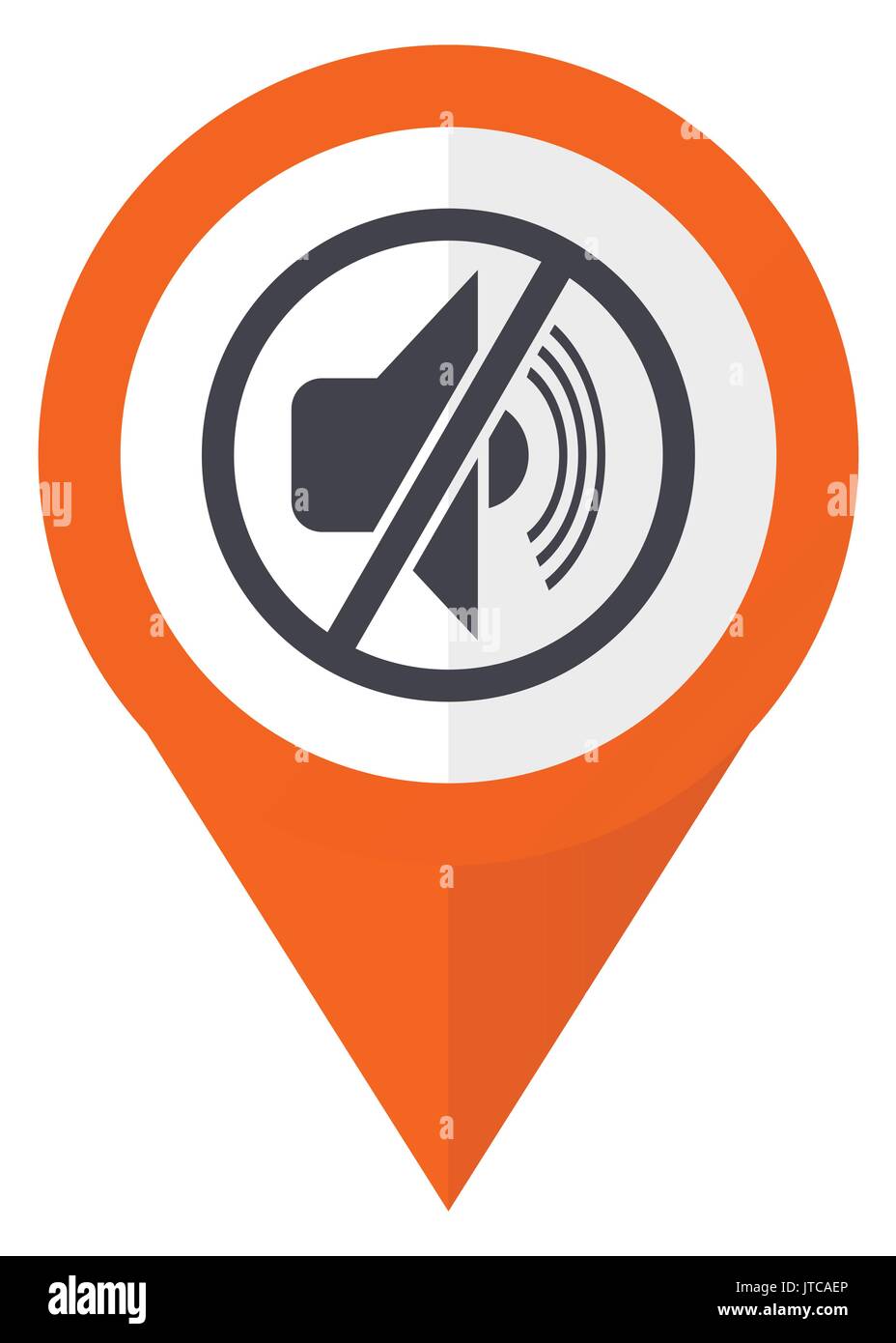 Mute orange pointer vector icon in eps 10 isolated on white background ... Mute orange pointer vector icon in eps 10 isolated on white background ...