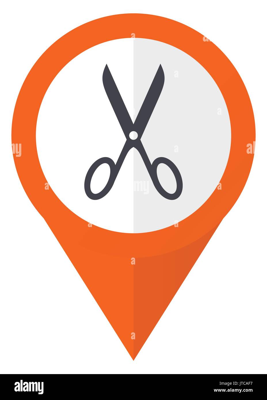 Map pin symbol scissors icon hi-res stock photography and images - Alamy