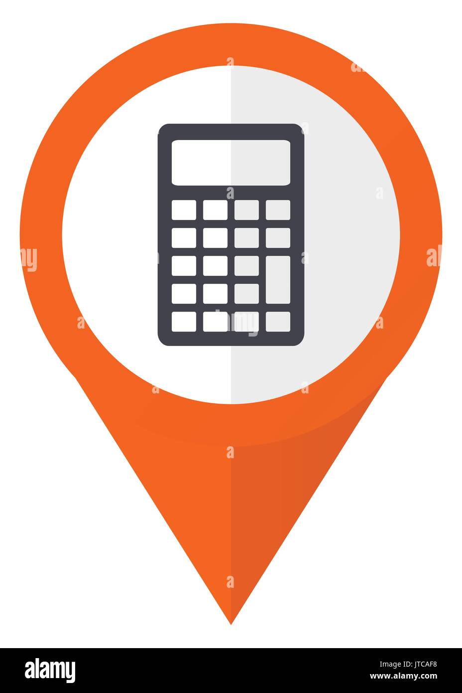 Calculator orange pointer vector icon in eps 10 isolated on white ... Calculator orange pointer vector icon in eps 10 isolated on white ...
