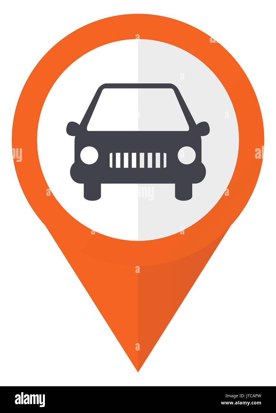 Car orange pointer vector icon in eps 10 isolated on white background ...