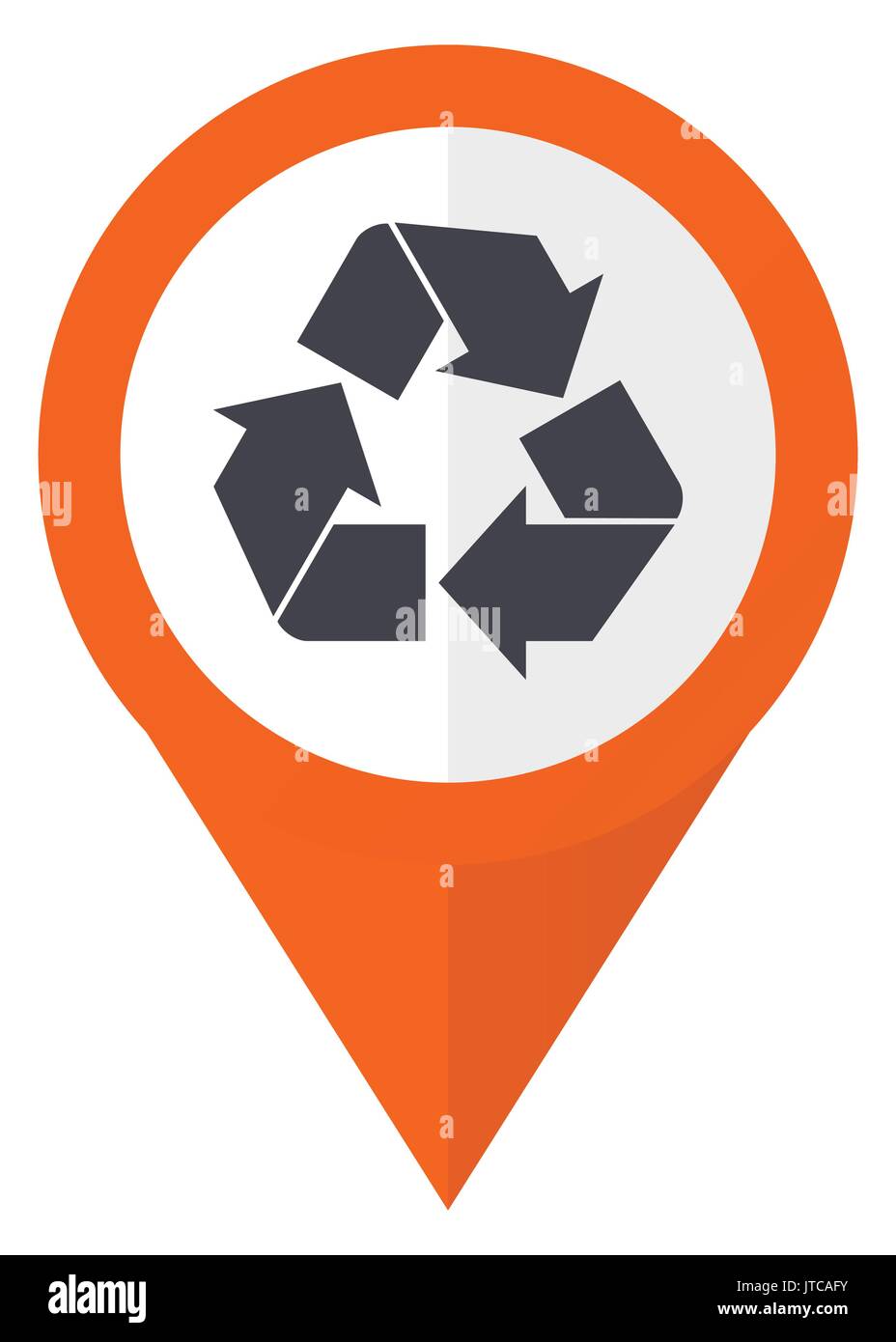 Recycle orange pointer vector icon in eps 10 isolated on white ...