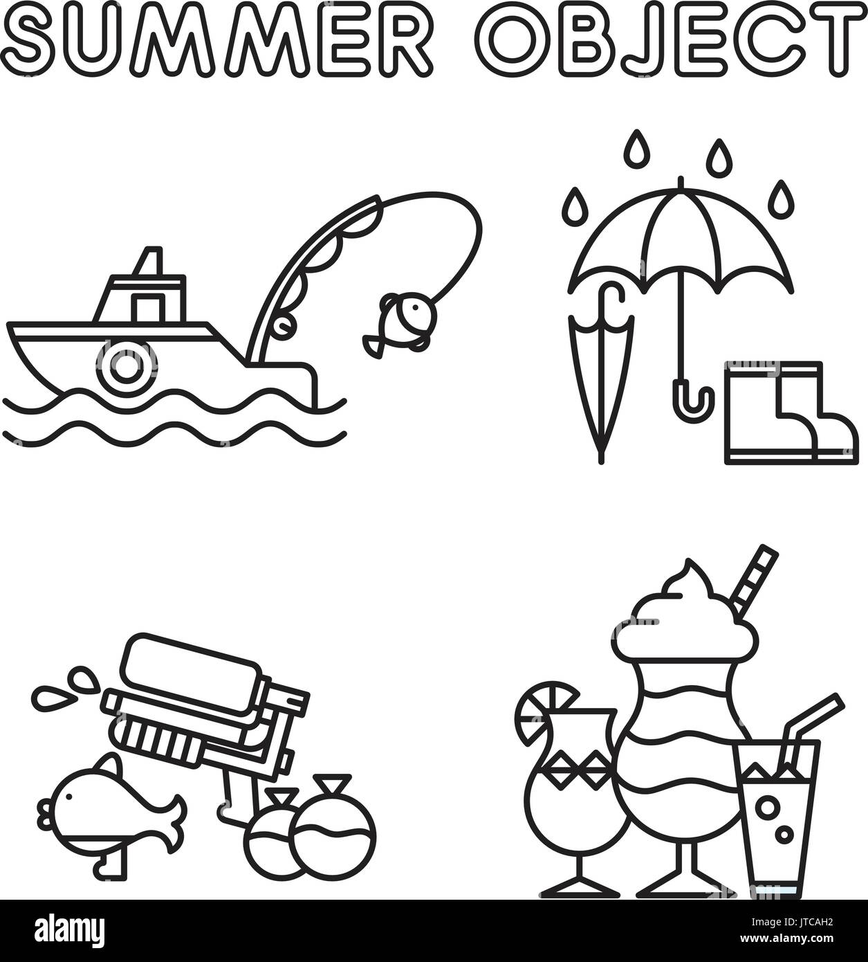 Set of Summer object Stock Vector Image & Art - Alamy