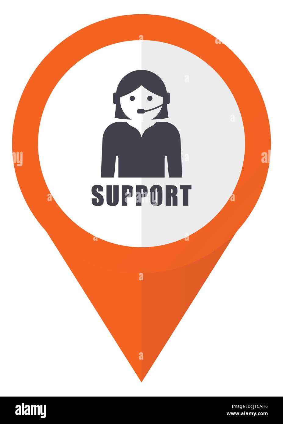 Support orange pointer vector icon in eps 10 isolated on white ...