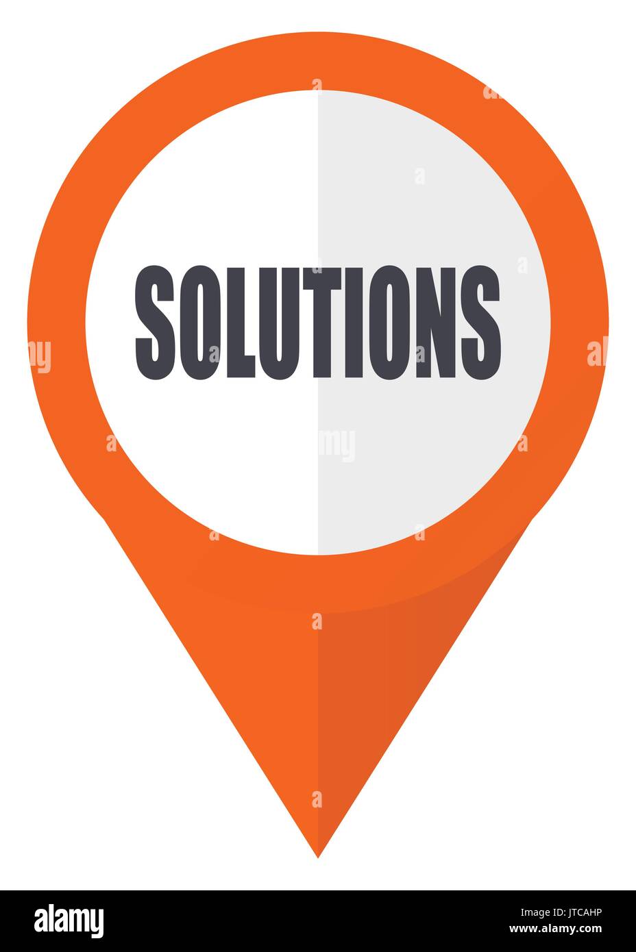 Solutions orange pointer vector icon in eps 10 isolated on white ... Solutions orange pointer vector icon in eps 10 isolated on white ...
