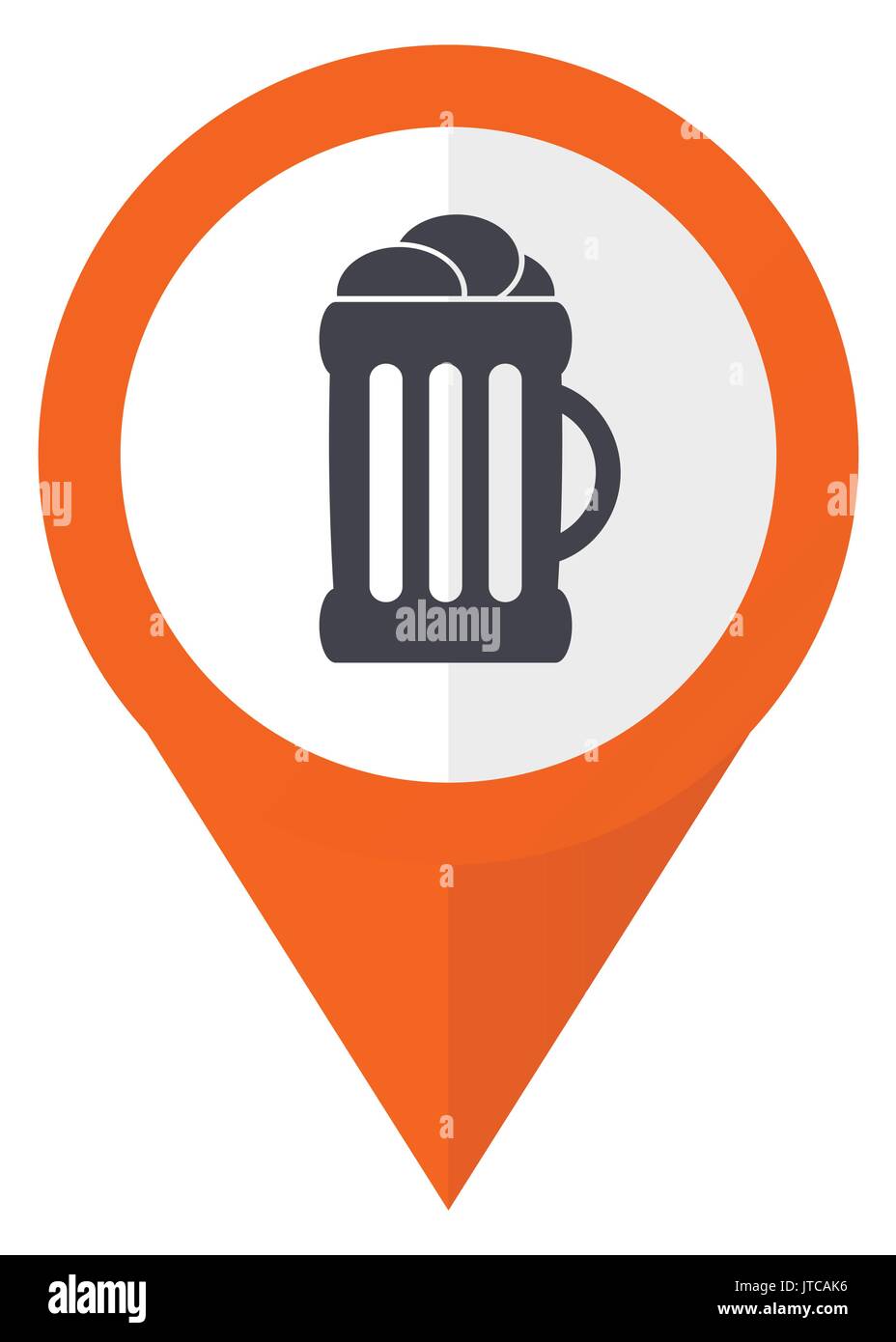 Beer orange pointer vector icon in eps 10 isolated on white background ...