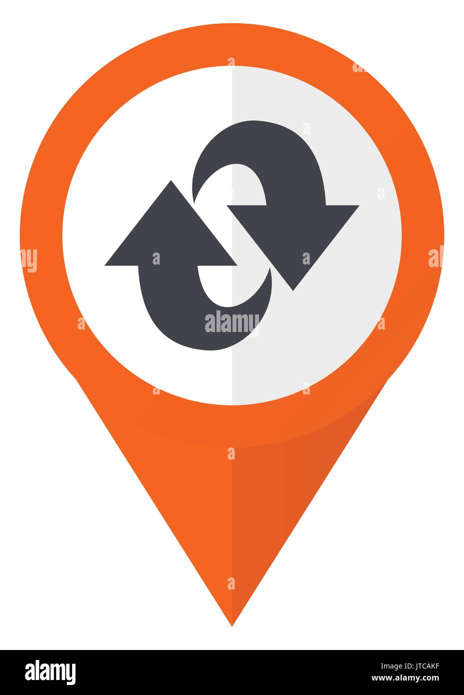 Rotation orange pointer vector icon in eps 10 isolated on white ...