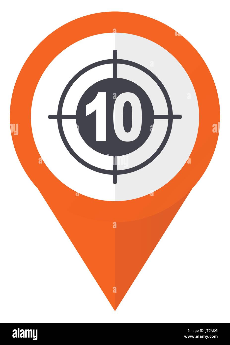 Target orange pointer vector icon in eps 10 isolated on white ...