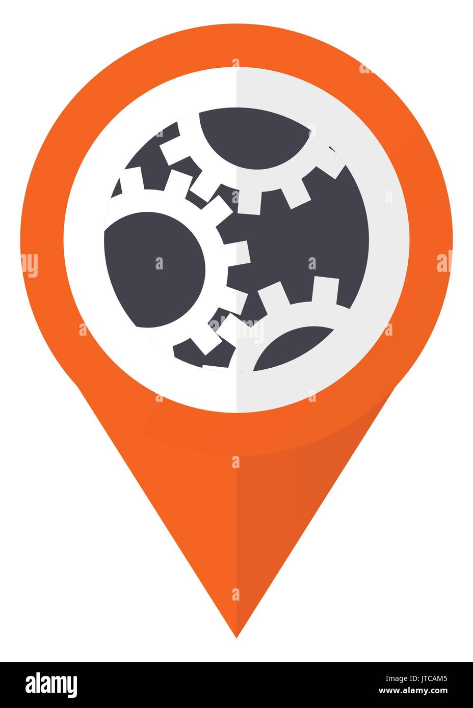 Gear orange pointer vector icon in eps 10 isolated on white background ...
