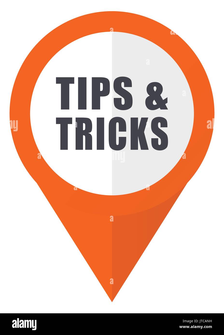 Tips tricks orange pointer vector icon in eps 10 isolated on white ... Tips tricks orange pointer vector icon in eps 10 isolated on white ...