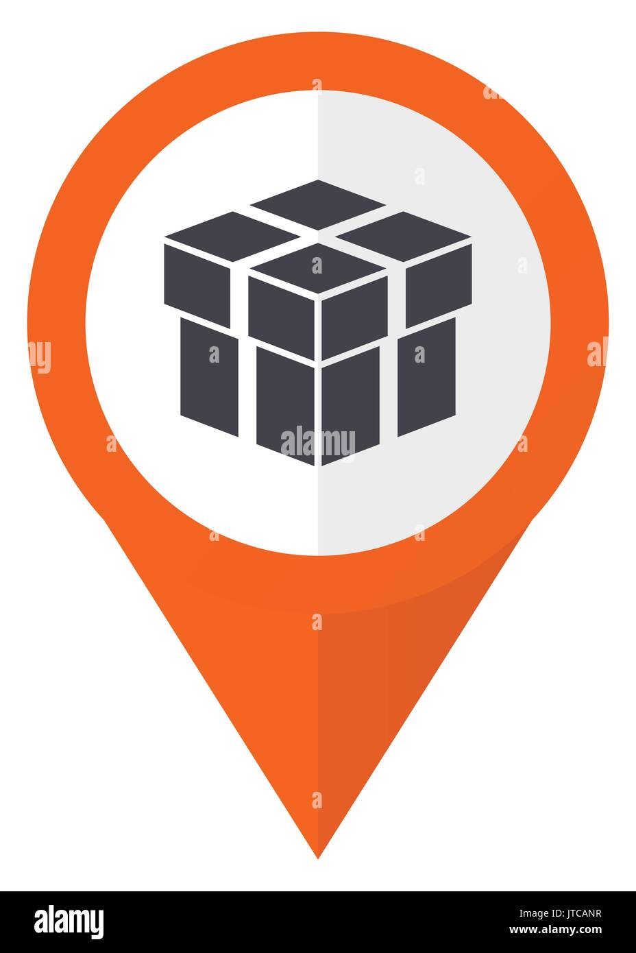 Box orange pointer vector icon in eps 10 isolated on white background ...