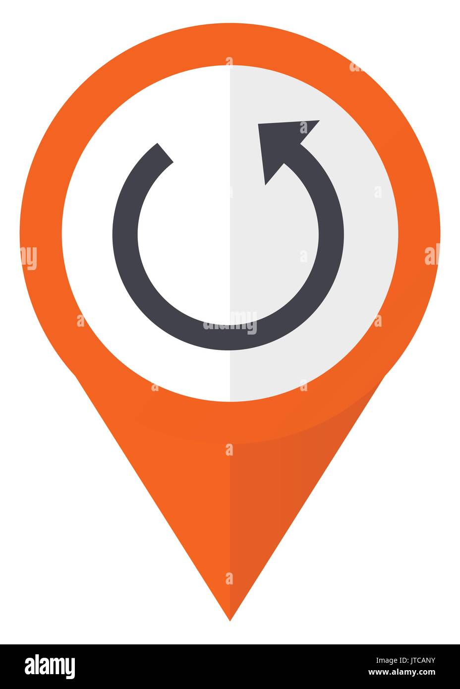 Rotate orange pointer vector icon in eps 10 isolated on white ...