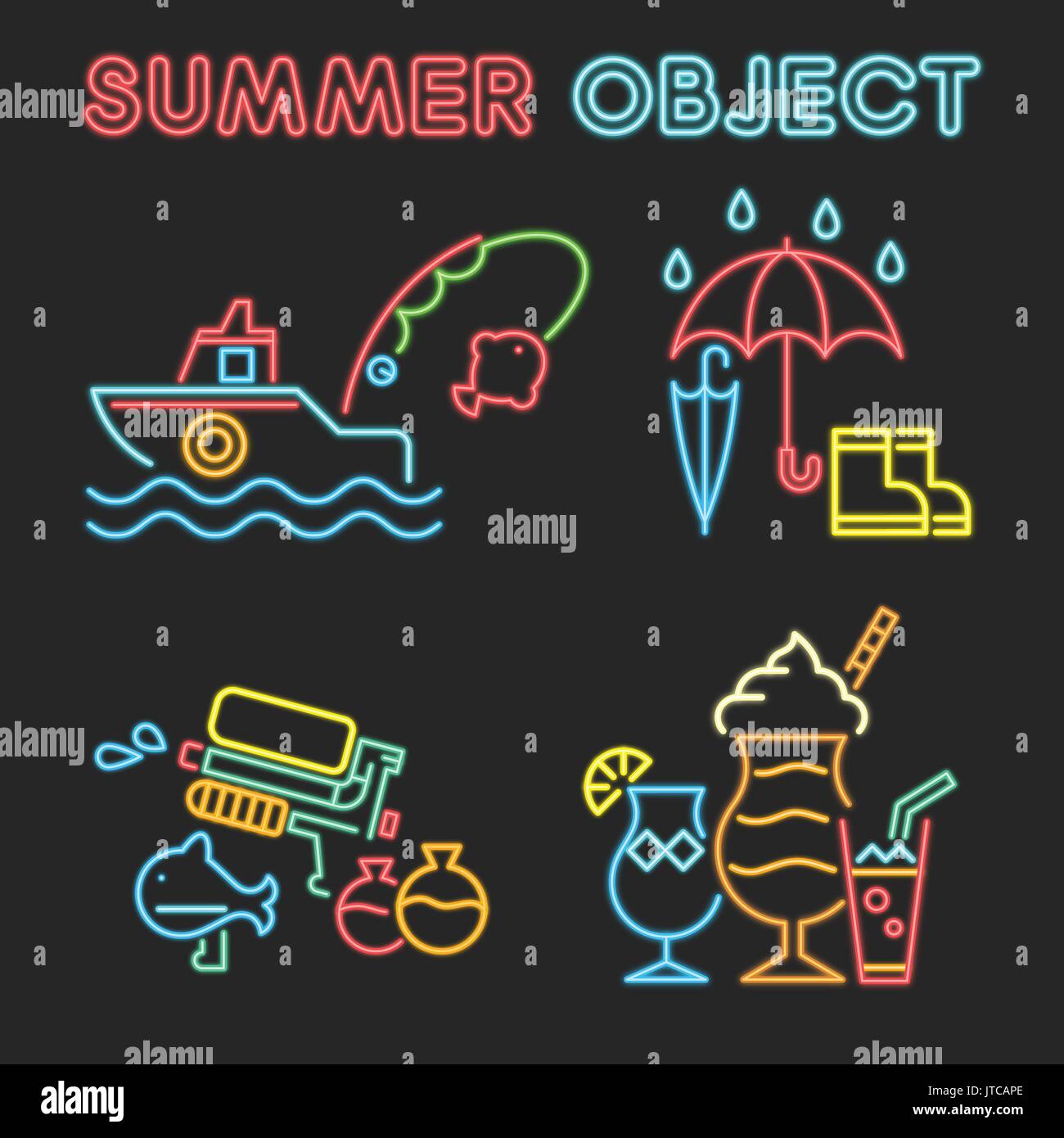 Set of Summer object Stock Vector Image & Art - Alamy
