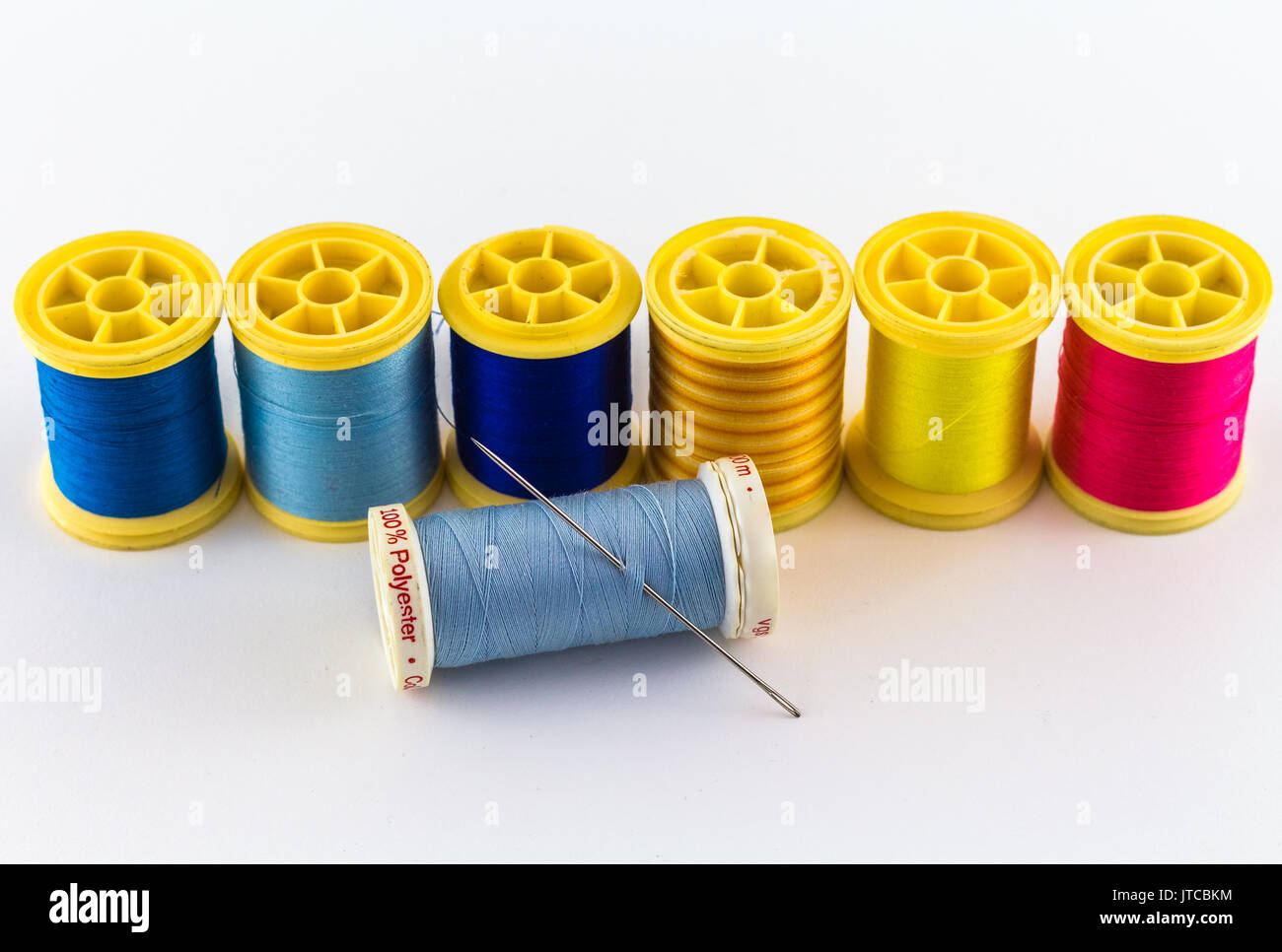 Spools of Needle and Thread. Sewing Tools Stock Photo - Alamy