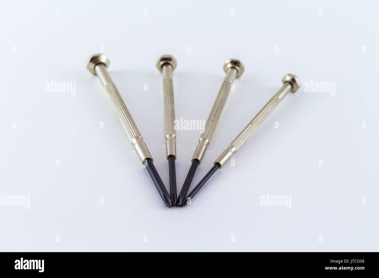 screwdriver mini tool on a white background chromed steel with ...