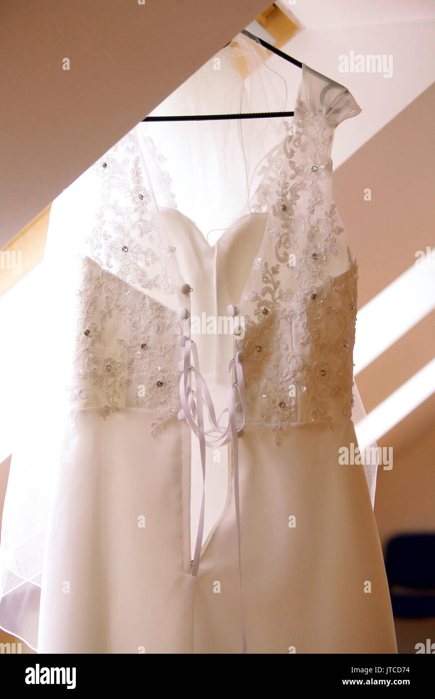 Wedding dress waiting for it’s bride Stock Photo - Alamy