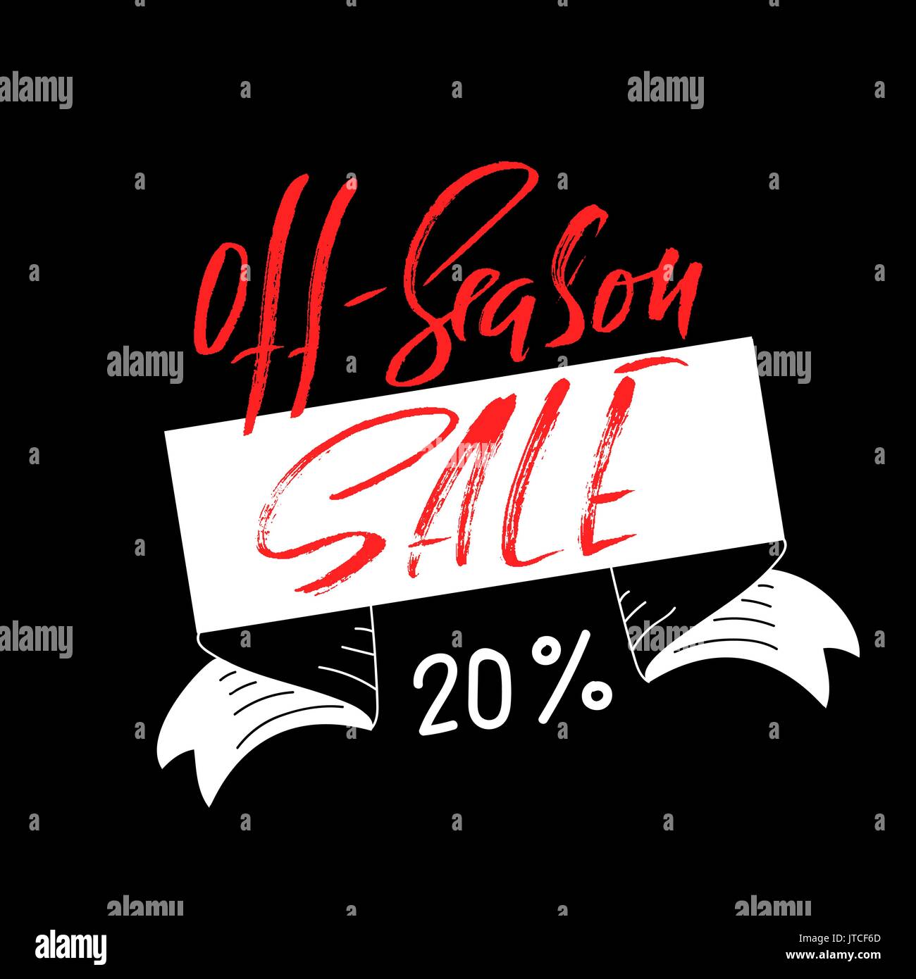 Off-season sale handwritten lettering. Grunge dry brush template ...