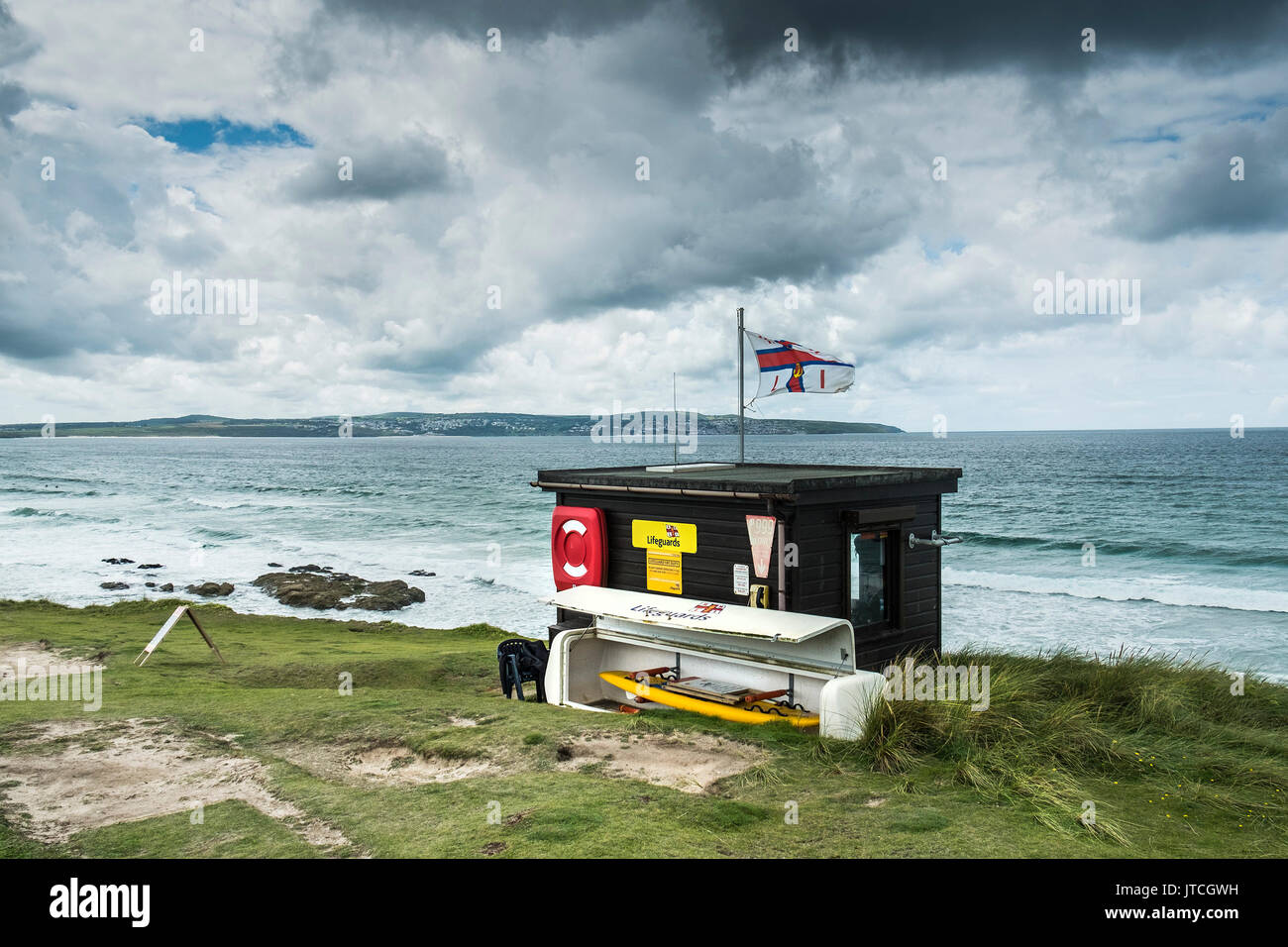 The RNLI Lifeguard station at Godrevy in Cornwall Stock Photo - Alamy