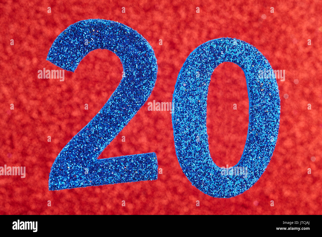 Number twenty blue over a red background. Anniversary. Horizontal Stock ...