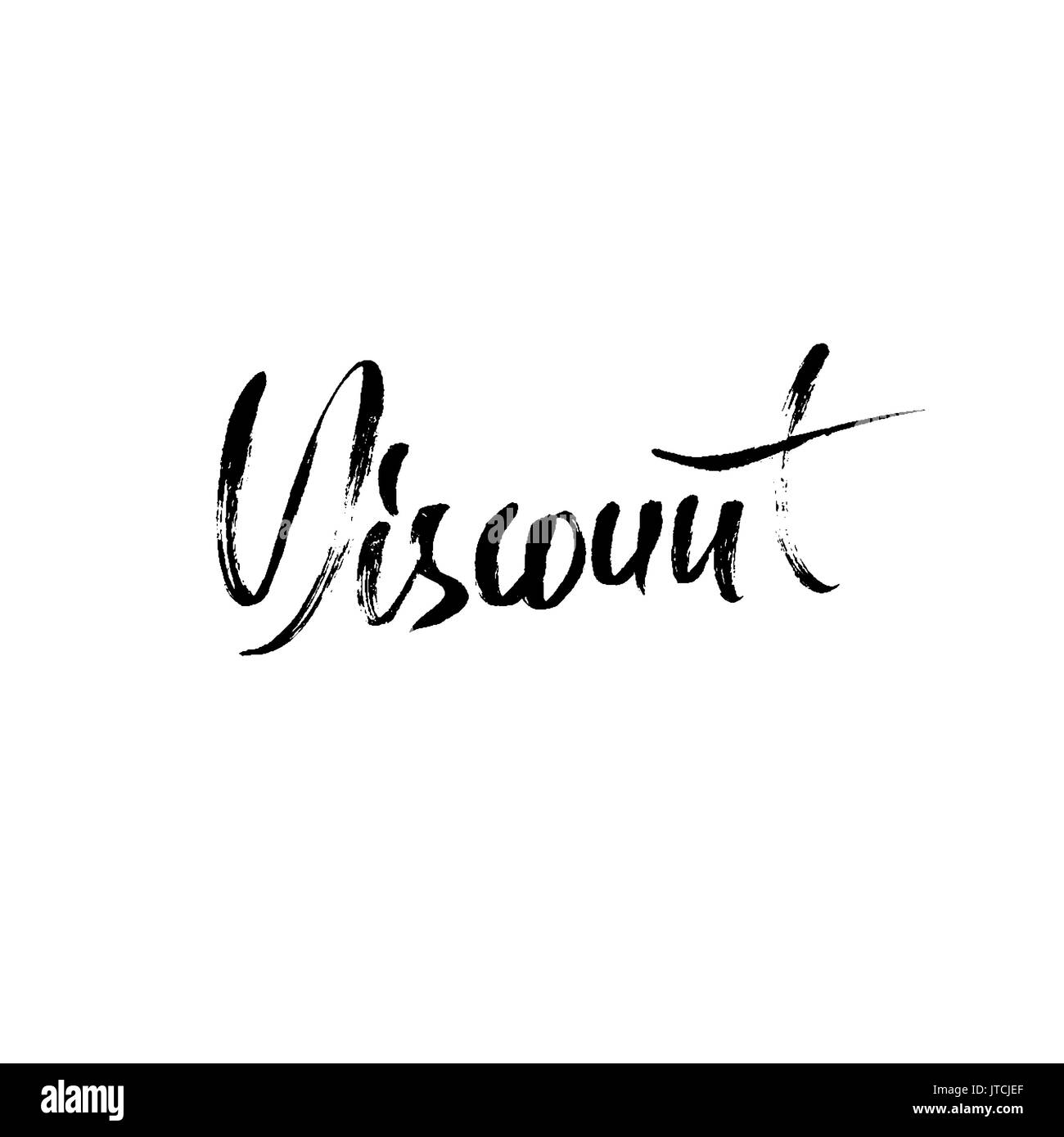 Discount handwritten lettering. Grunge dry brush template. Typography ...