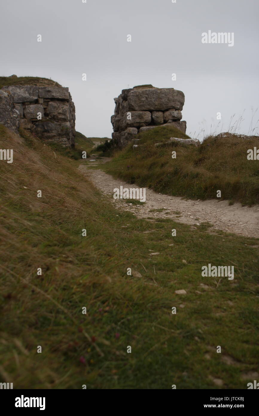 Sculptures at Portland Quarry, home to Portland limestone Stock Photo ...