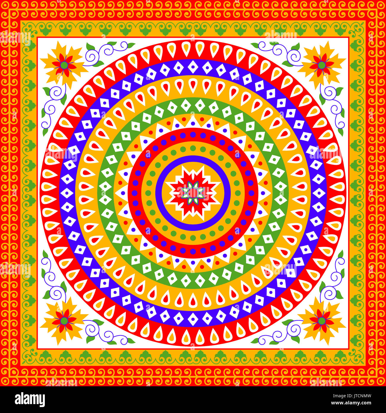 beautiful colorful textile print scarf design Stock Photo - Alamy