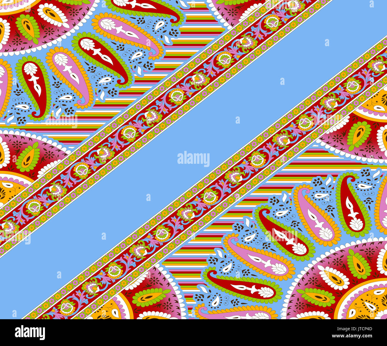 beautiful colorful textile print scarf design Stock Photo - Alamy