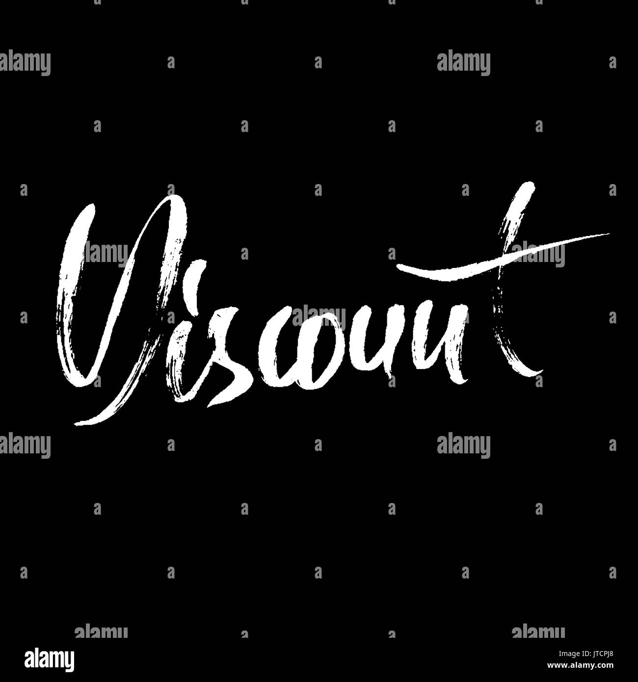 Discount handwritten lettering. Grunge dry brush template. Typography ...