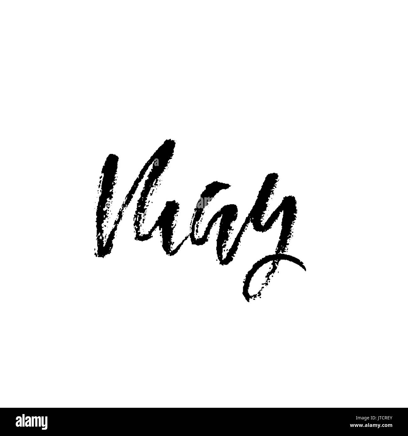 Hand drawn typography lettering. May. Month inscription. Vector ...