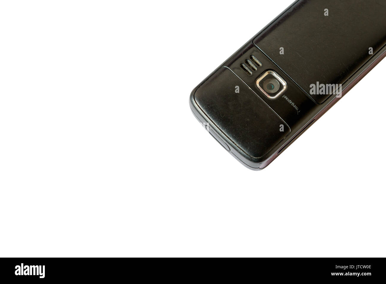 Old mobile phone back white background Stock Photo - Alamy