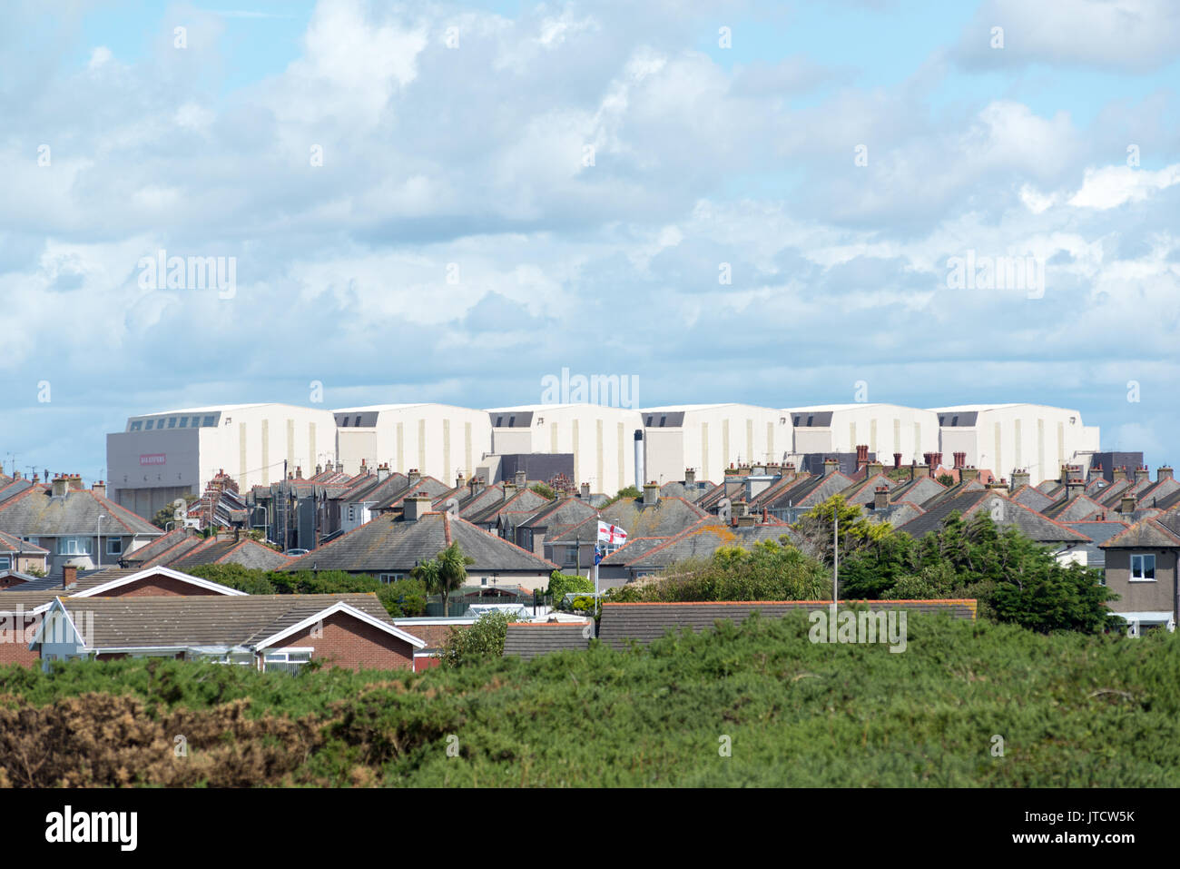 BAE Systems submarine building hangers dominate the skyline from ...