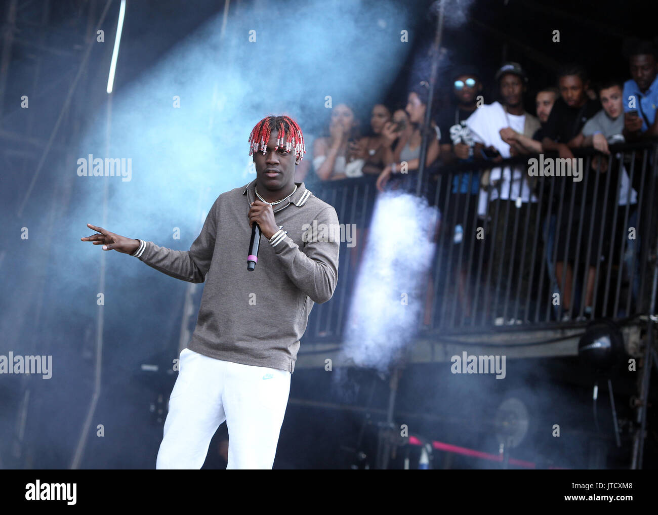 American rappers Lil Yachty and Young Thug performing on the main stage ...