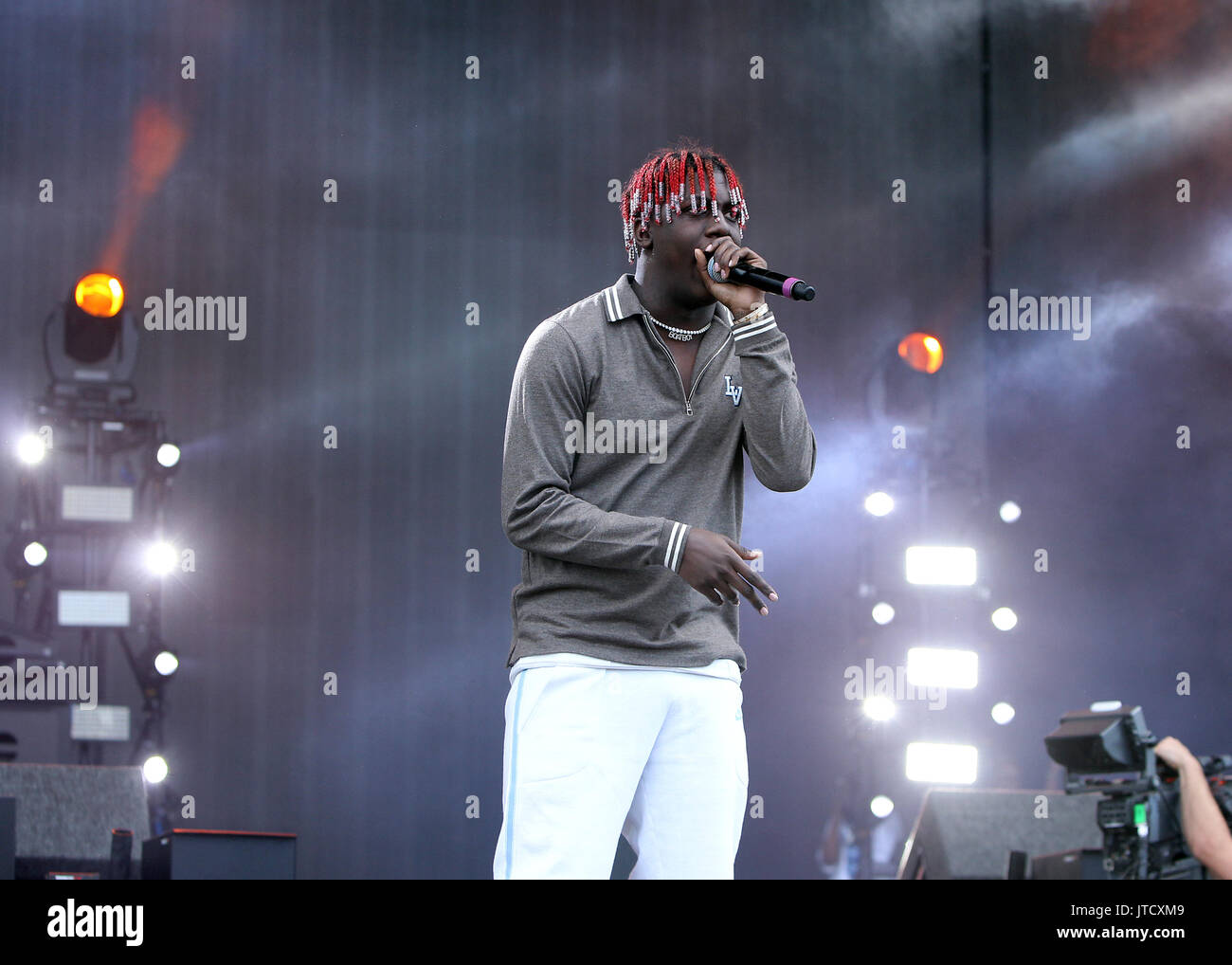 American rappers Lil Yachty and Young Thug performing on the main stage ...