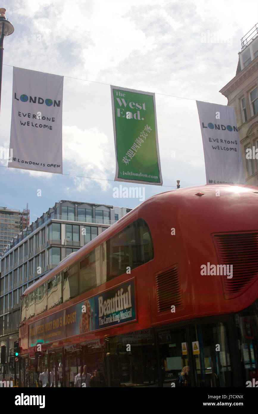 London: everyone welcome. London is open. Banner promoting London in ...