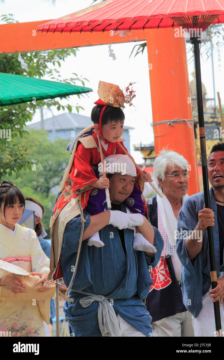 Japan, Tsushima, Owari Tenno Matsuri, festival, people, Chigo, sacred ...
