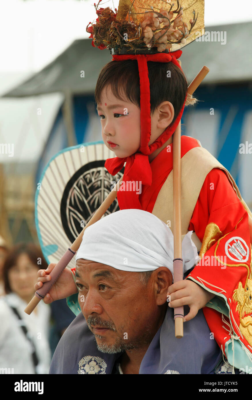 Japan, Tsushima, Owari Tenno Matsuri, festival, people, Chigo, sacred ...