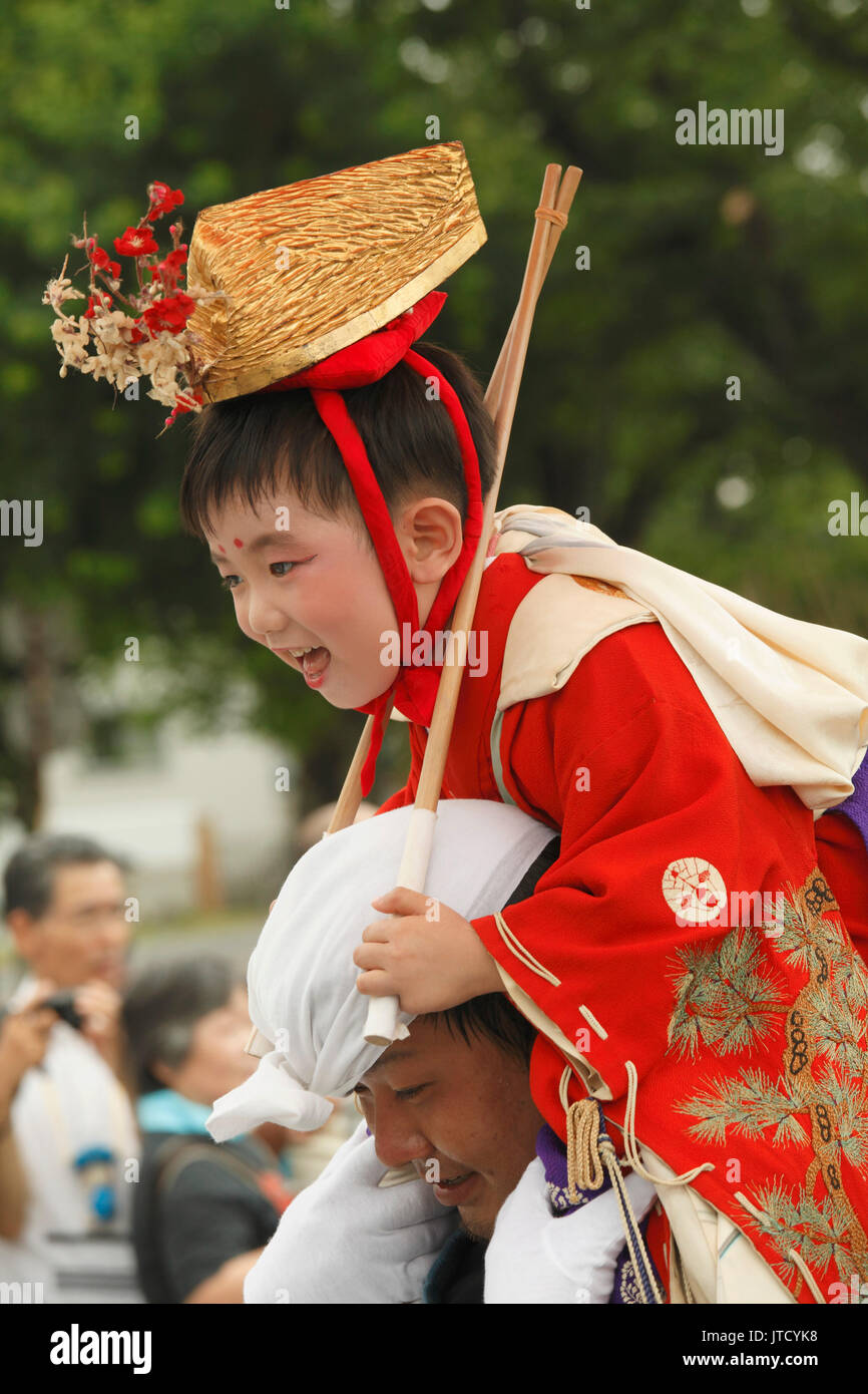 Japan, Tsushima, Owari Tenno Matsuri, festival, people, Chigo, sacred ...