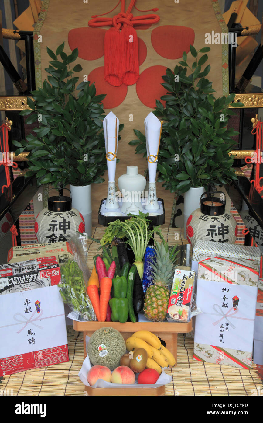 Japan, Osaka, Tenjin Matsuri, festival, Tenmangu Shrine, offerings ...