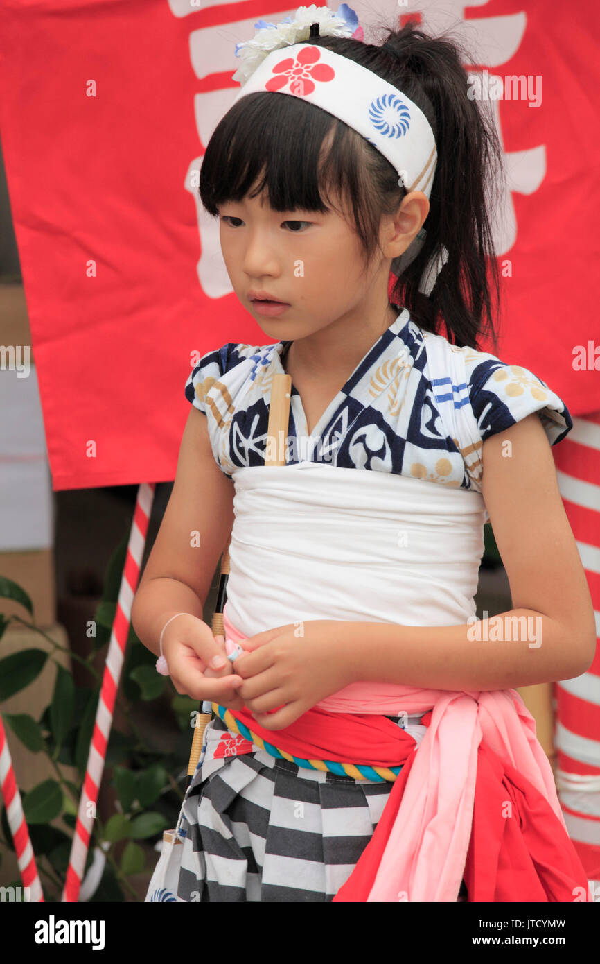Japan, Osaka, Tenjin Matsuri, festival, people, girl Stock Photo - Alamy