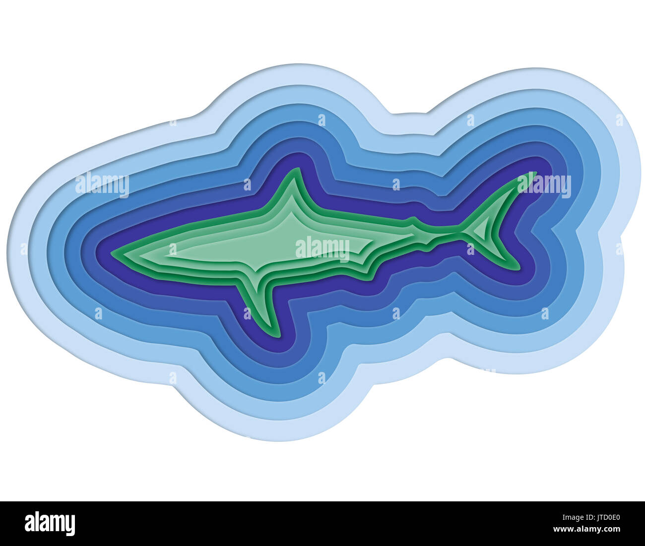illustration of a layered fish in the sea Stock Photo - Alamy